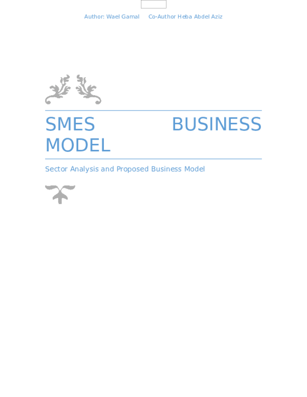 (DOC) SMEs Business model - Sector Analysis and Proposed Business Model ...