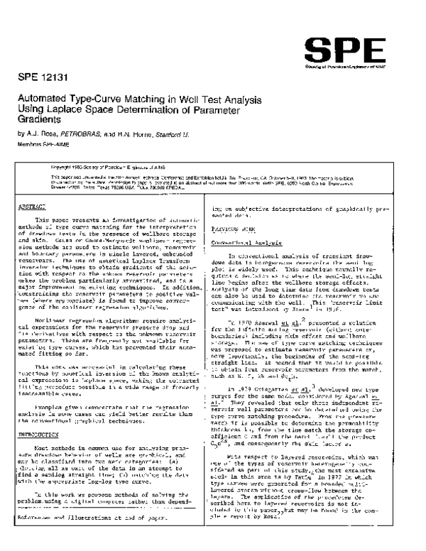 (PDF) Automated Type-Curve Matching in Well Test Analysis Using Laplace ...