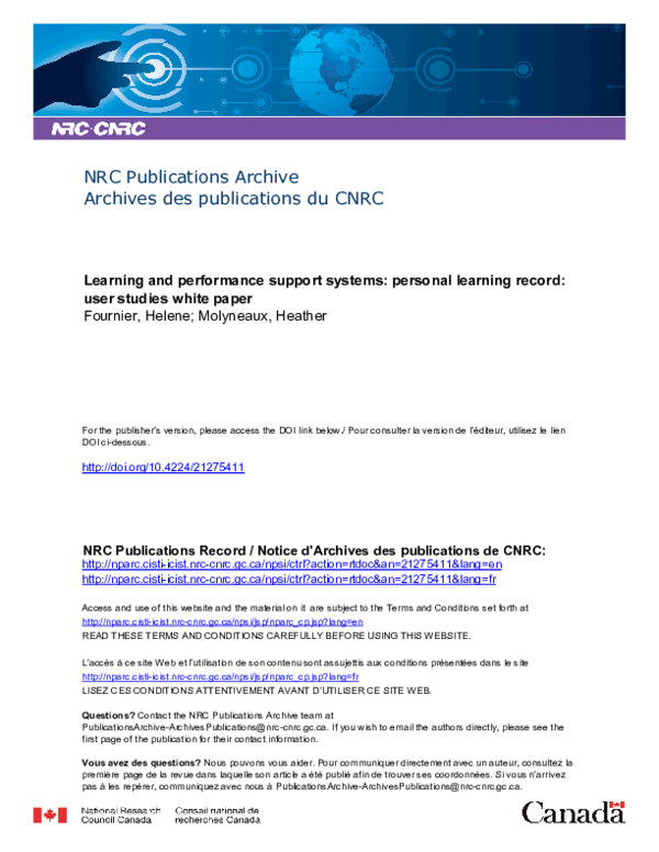 (PDF) Learning and performance support systems: personal learning ...