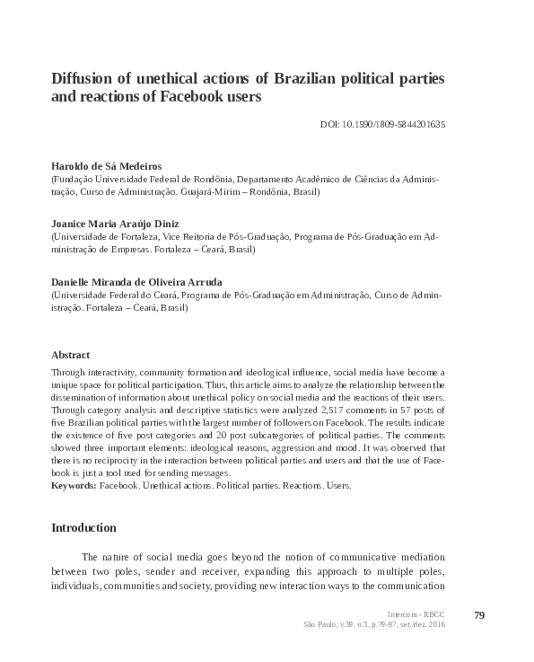 (PDF) Diffusion of unethical actions of Brazilian political parties and ...