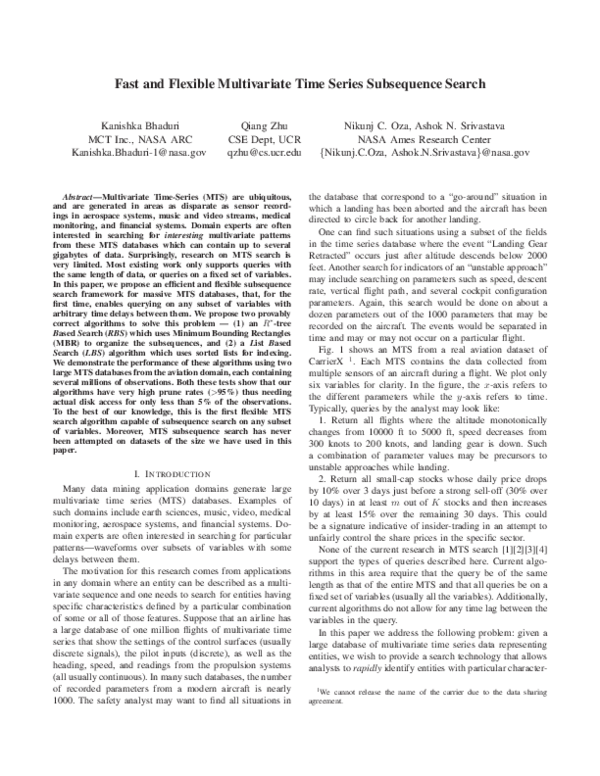 (PDF) Fast and Flexible Multivariate Time Series Subsequence Search