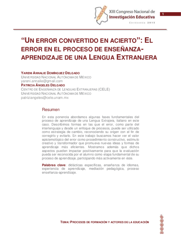 (PDF) Un error convertido en acierto: el error en la enseñanza ...