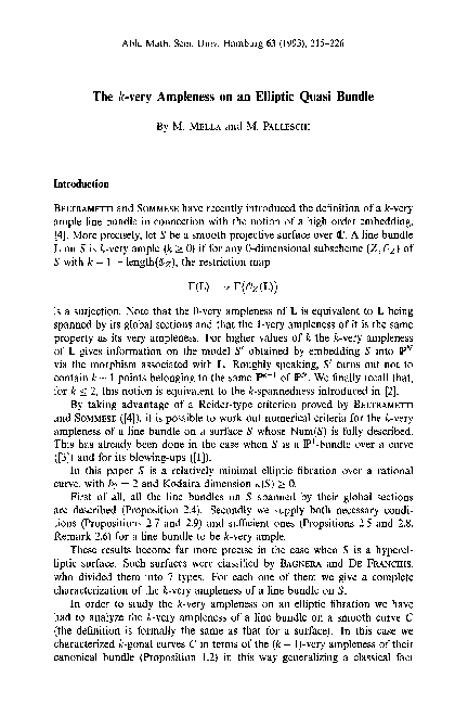 (PDF) TheK-very ampleness on an elliptic quasi bundle