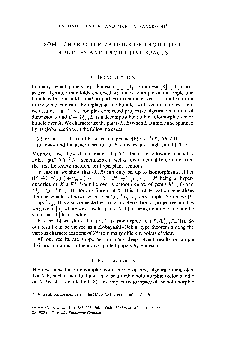 (PDF) Some characterizations of projective bundles and projective spaces