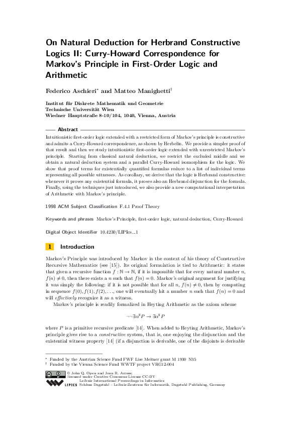 (PDF) On Natural Deduction for Herbrand Constructive Logics II: Curry-Howard Correspondence for ...