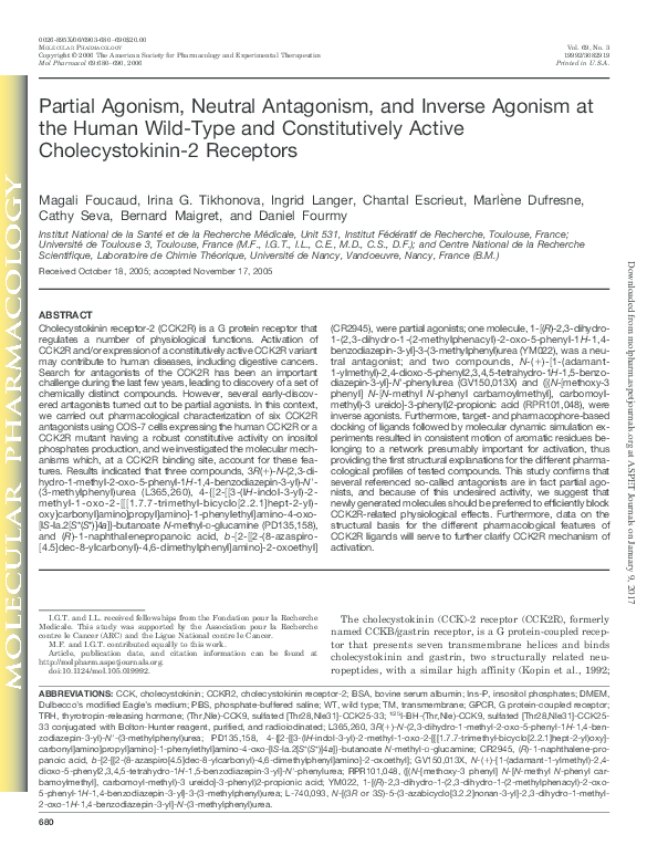(PDF) Partial agonism, neutral antagonism, and inverse agonism at the ...