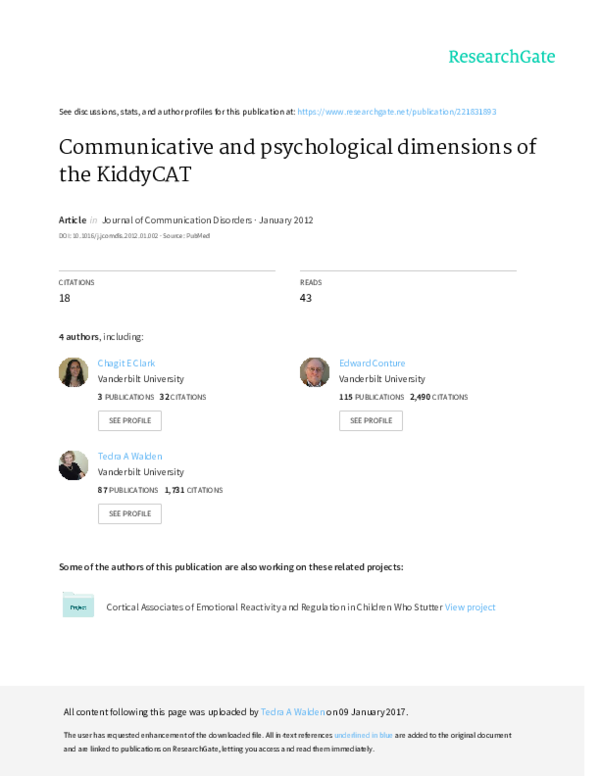 (PDF) Communicative and psychological dimensions of the KiddyCAT
