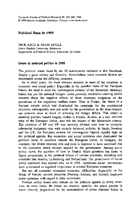 (PDF) Political Data in 1995