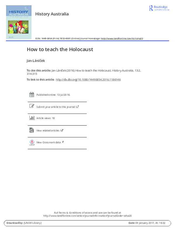 (PDF) How to teach the Holocaust