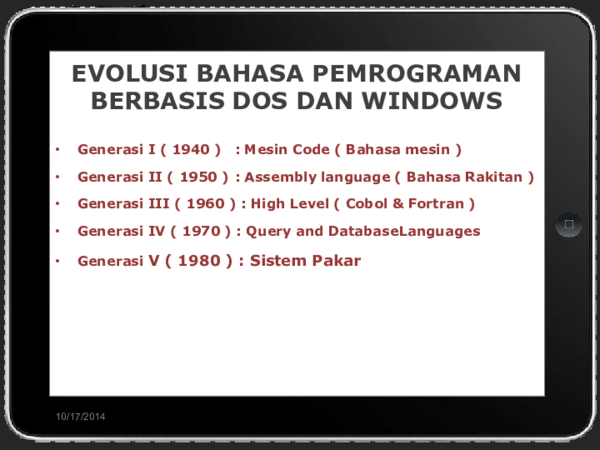 (PDF) EVOLUSI BAHASA PEMROGRAMAN BERBASIS DOS DAN WINDOWS