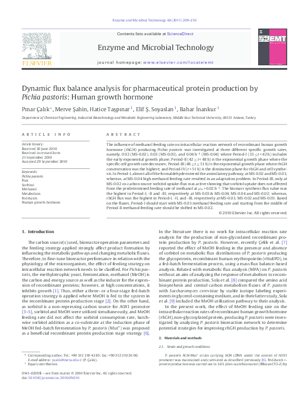 (PDF) Dynamic flux balance analysis for pharmaceutical protein ...