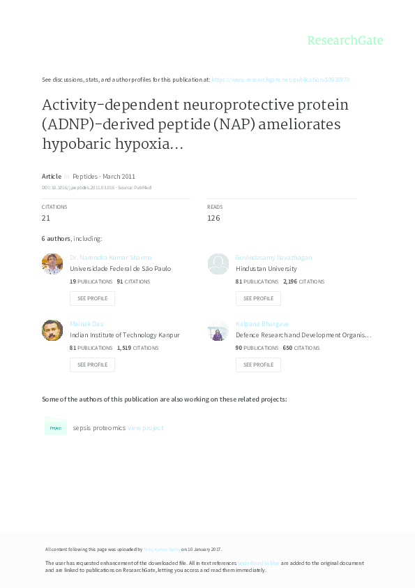 (PDF) Activity-dependent neuroprotective protein (ADNP)-derived peptide ...