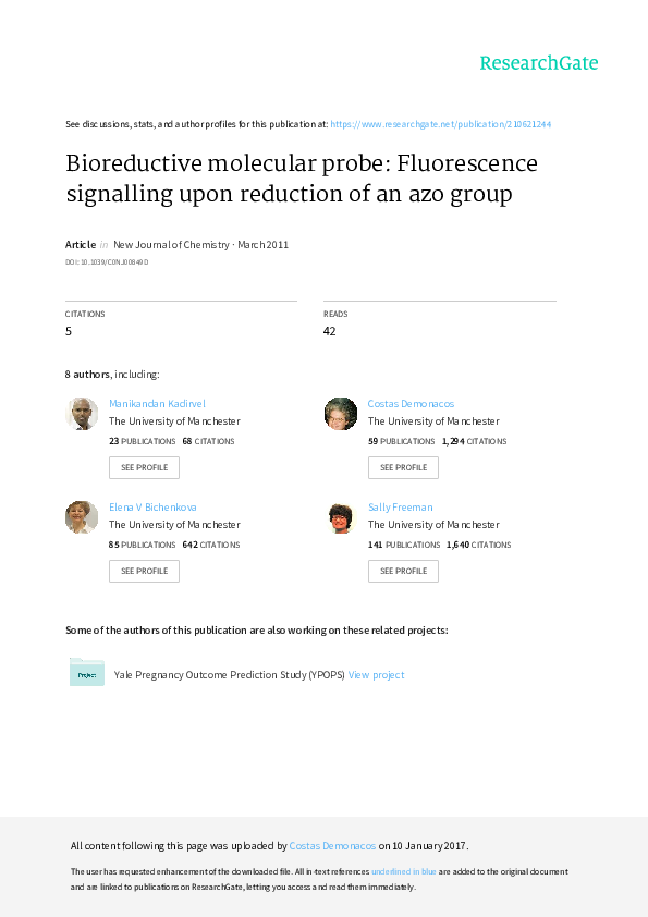 (PDF) Bioreductive molecular probe: fluorescence signalling upon ...