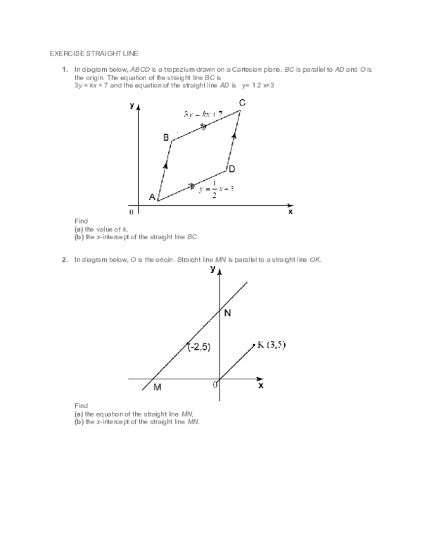 (DOC) EXERCISE STRAIGHT LINE
