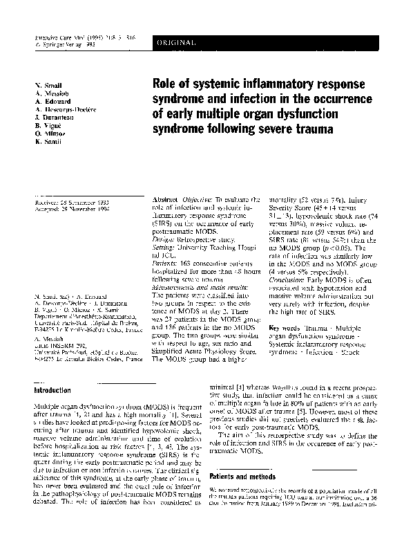 (PDF) Trauma-Induced Systemic Inflammatory Response: A Comprehensive Review | Athenaeum ...