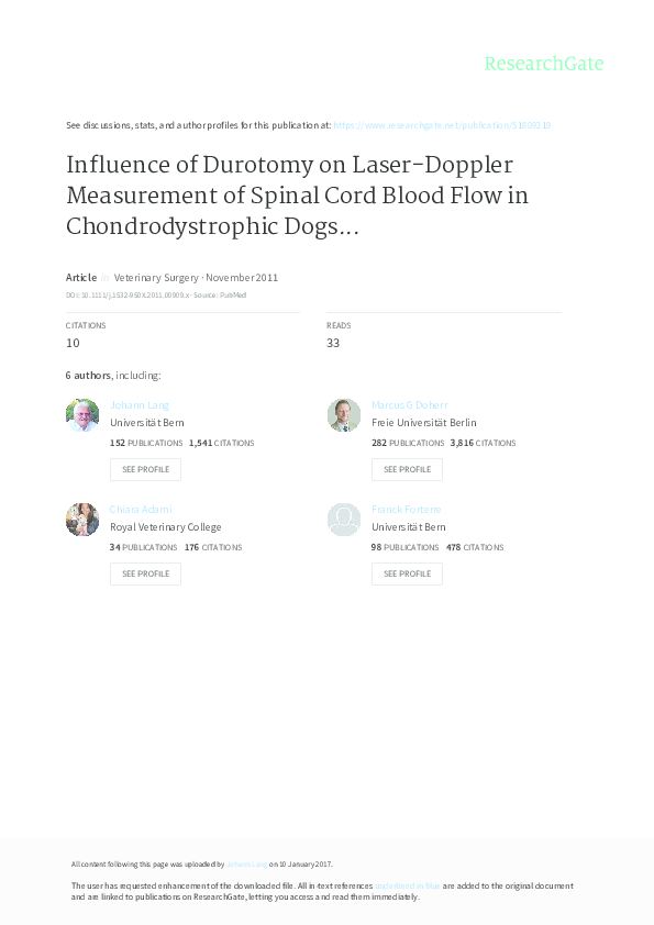(PDF) Influence of Durotomy on Laser-Doppler Measurement of Spinal Cord ...