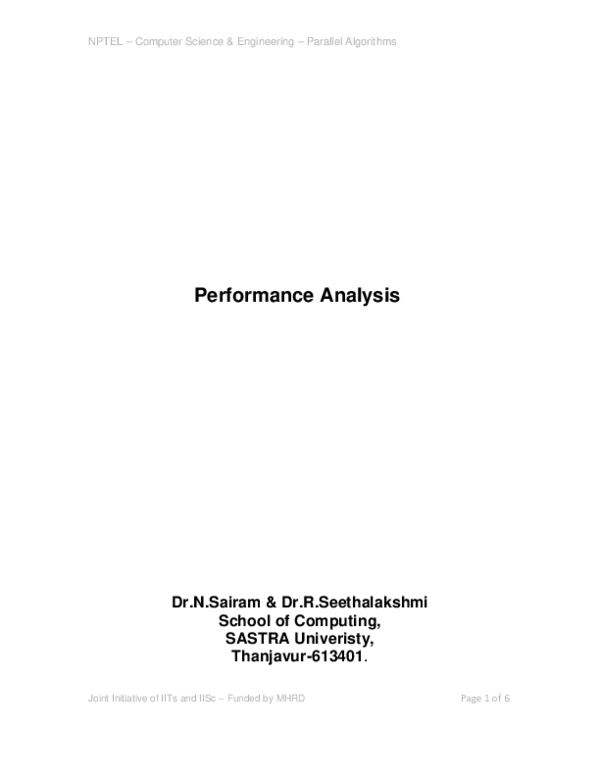 Pdf Performance Analysis