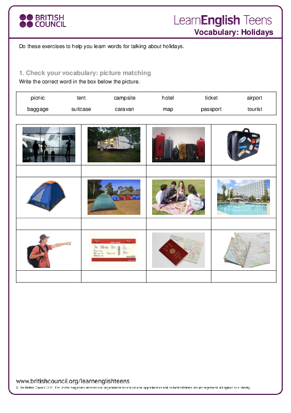 (PDF) Vocabulary: Holidays