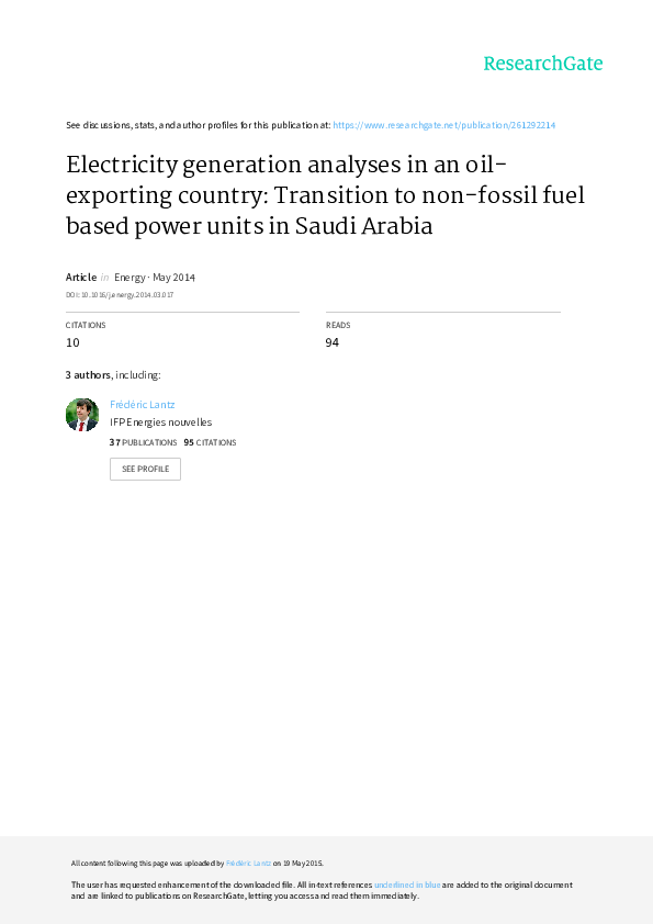 (PDF) Electricity generation analyses in an oil-exporting country ...