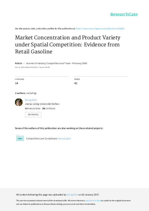 (PDF) Market Concentration and Product Variety under Spatial ...
