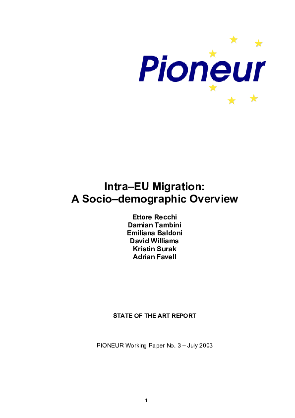 (PDF) Intra-EU migration: a socio-demographic overview