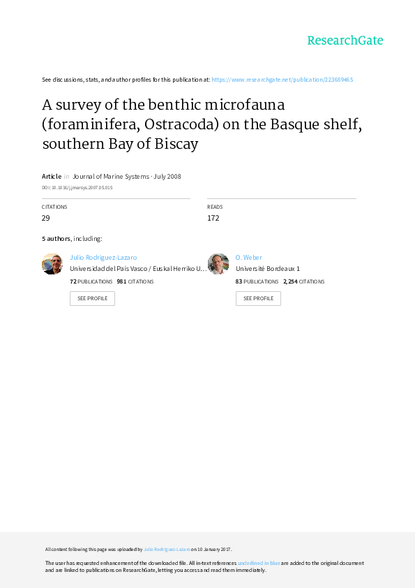 (PDF) A survey of the benthic microfauna (foraminifera, Ostracoda) on ...