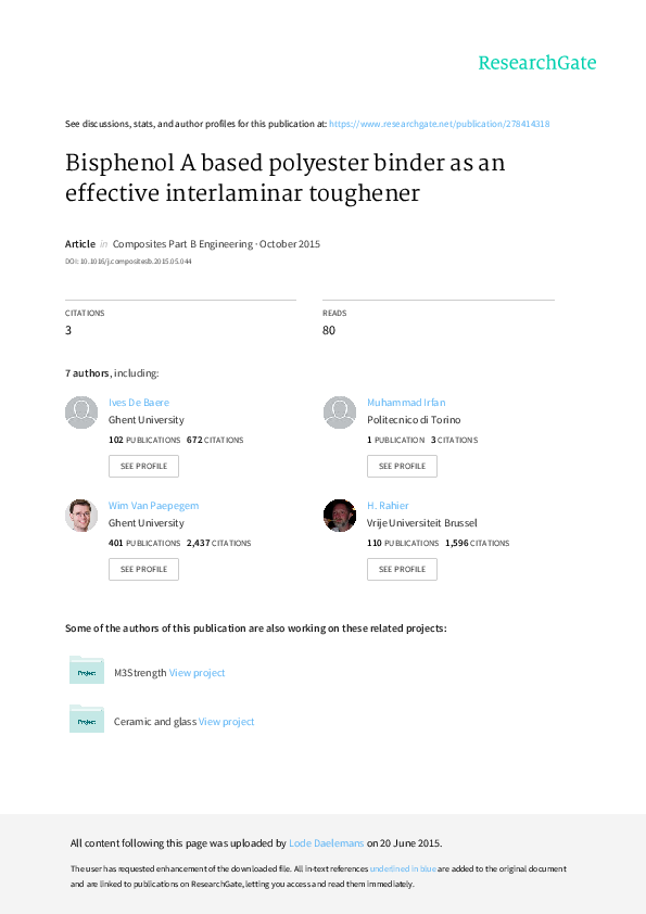 (PDF) Bisphenol A based polyester binder as an effective interlaminar ...