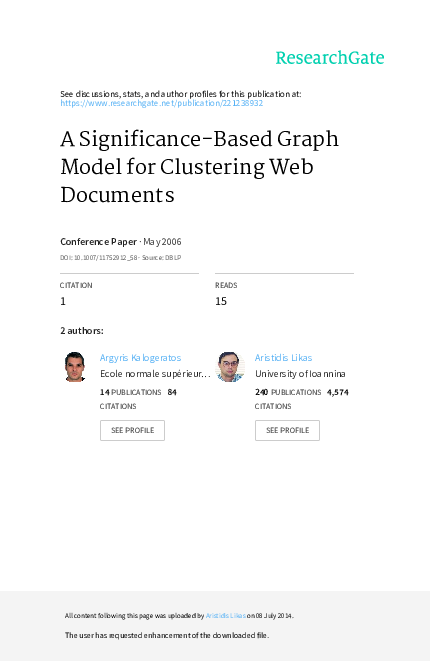 (PDF) A significance-based graph model for clustering web documents