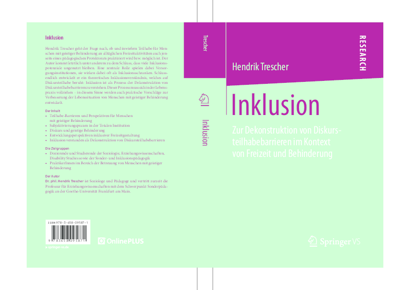 (PDF) Inklusion. Zur Dekonstruktion von Diskursteilhabebarrieren im Kontext von Freizeit und ...