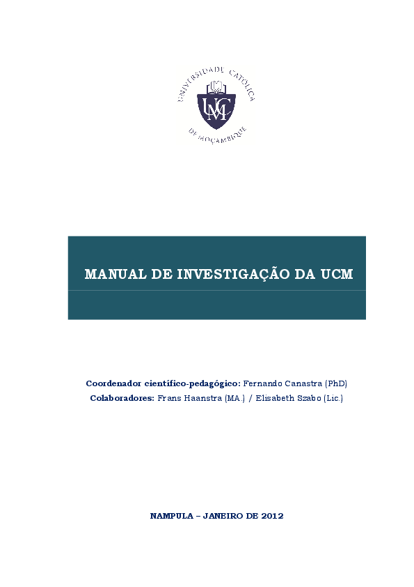 (PDF) MANUAL DE INVESTIGAÇÃO DA UCM