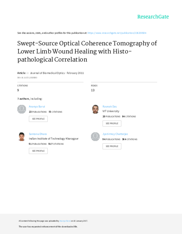(PDF) Swept-source optical coherence tomography of lower limb wound ...