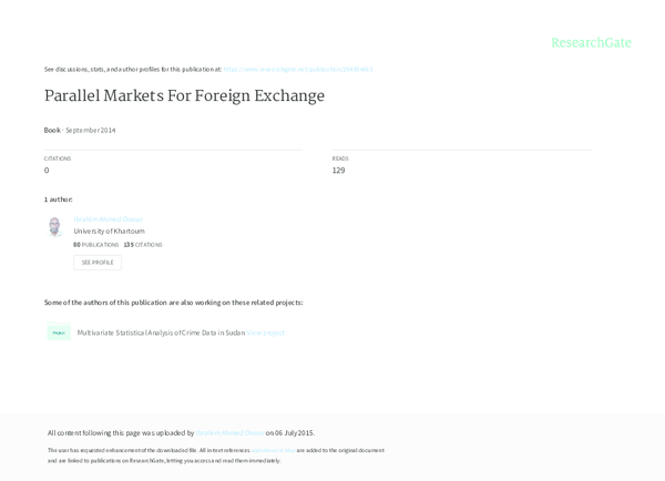 (PDF) Parallel Markets For Foreign Exchange