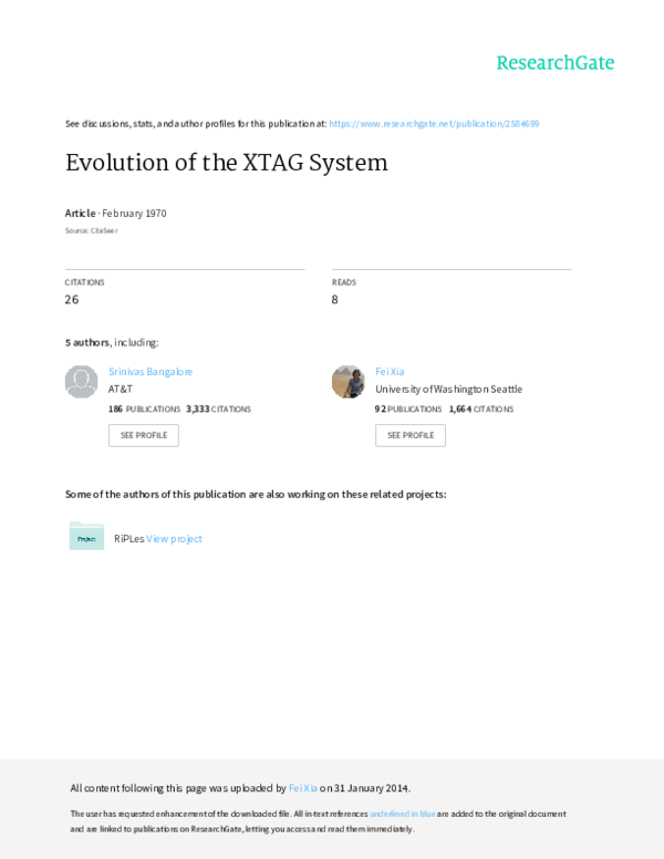 (PDF) Evolution of the XTAG System