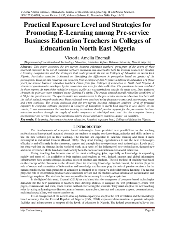 (PDF) Practical Exposure Level and Strategies for Promoting E-Learning ...