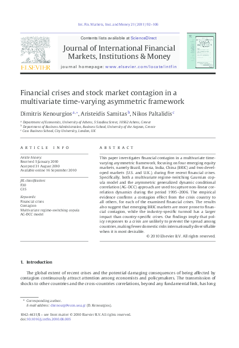 Pdf Financial Crises And Stock Market Contagion In A Multivariate