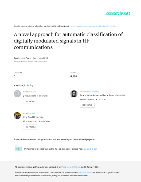 Pdf A Novel Approach For Automatic Classification Of Digitally