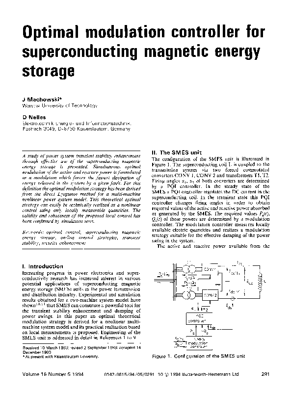 (PDF) Optimal modulation controller for superconducting magnetic energy ...