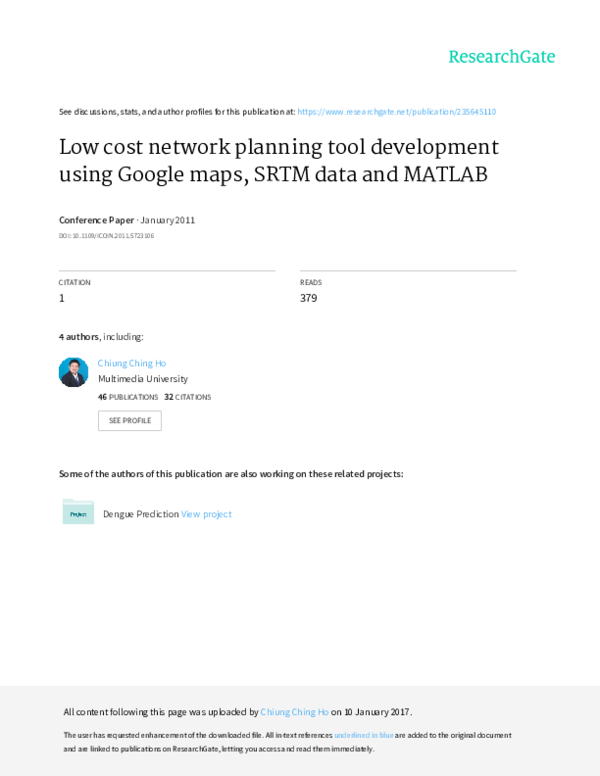 (PDF) Low cost network planning tool development using Google maps ...