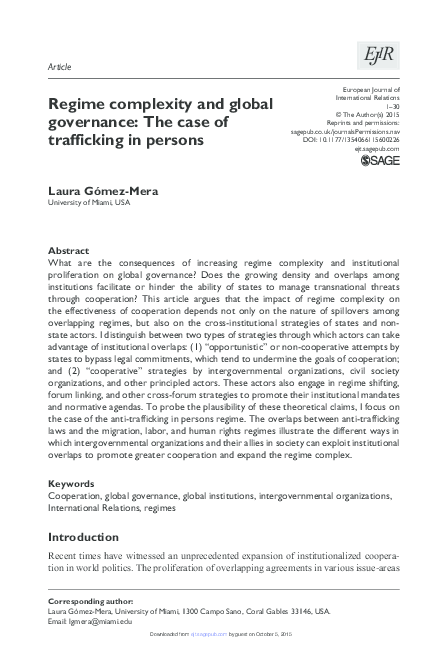 (PDF) Regime Complexity and Global Governance: The Case of Trafficking ...