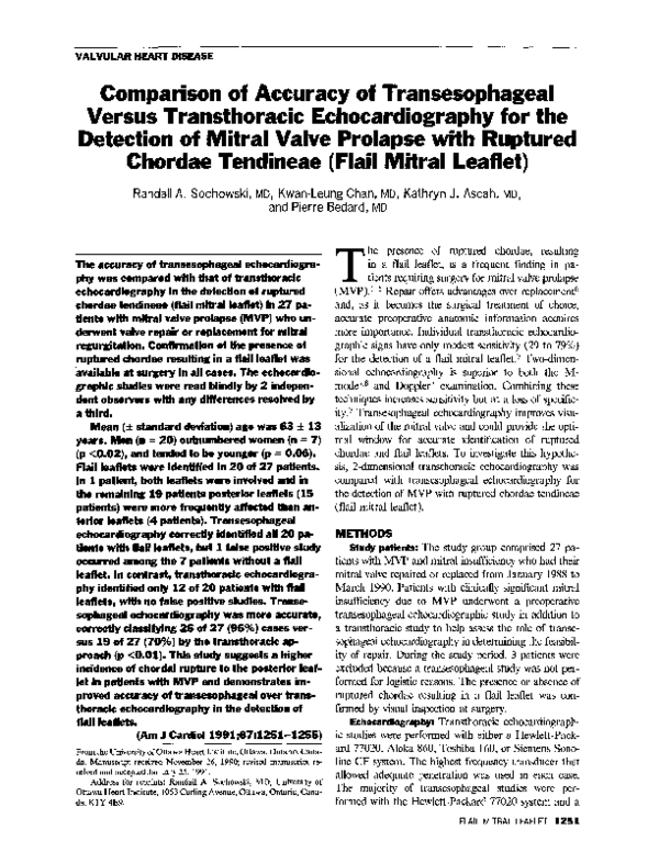 (PDF) Comparison of accuracy of transesophageal versus transthoracic ...