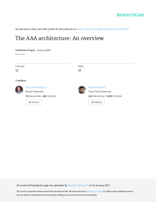 (PDF) The AAA Architecture: An Overview