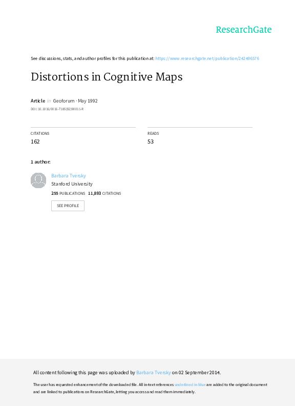 (PDF) Distortions in cognitive maps