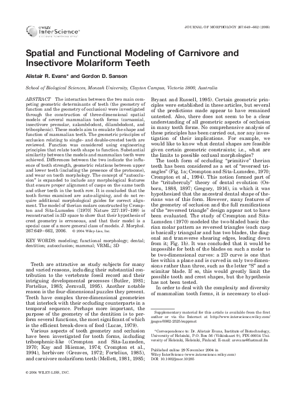 (PDF) Spatial and functional modeling of carnivore and insectivore ...