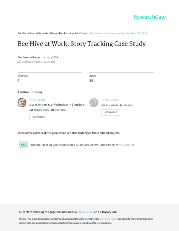 (PDF) Bee hive at work: Story tracking case study