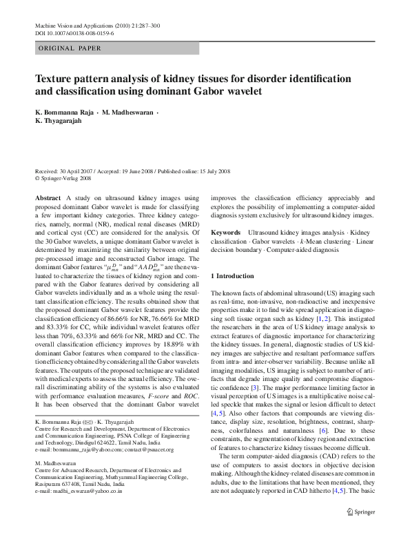 (PDF) Texture pattern analysis of kidney tissues for disorder identification and classification ...