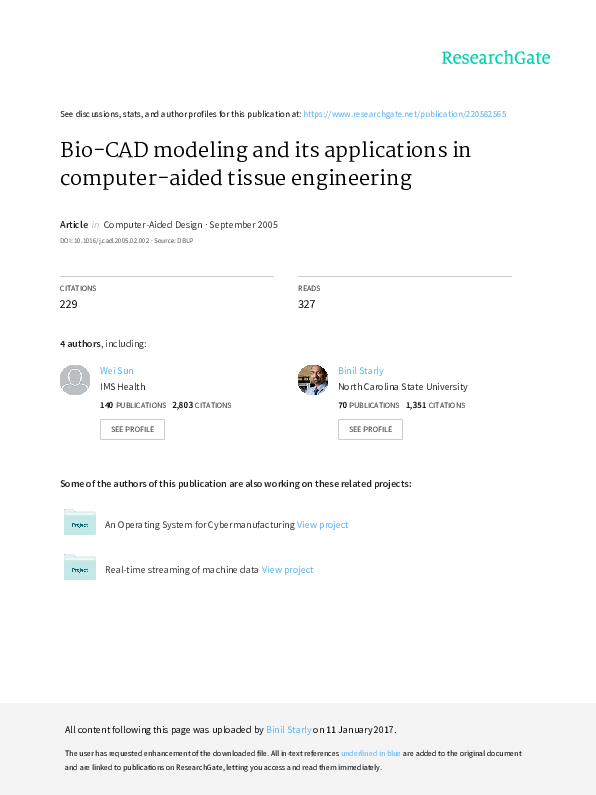 (PDF) Bio-CAD modeling and its applications in computer-aided tissue ...