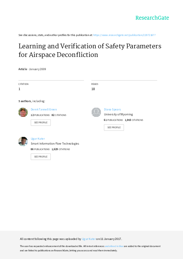 (PDF) Learning and Verification of Safety Parameters for Airspace ...