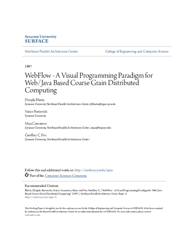 (PDF) WebFlow-a Visual Programming Paradigm for Web/Java Based Coarse ...