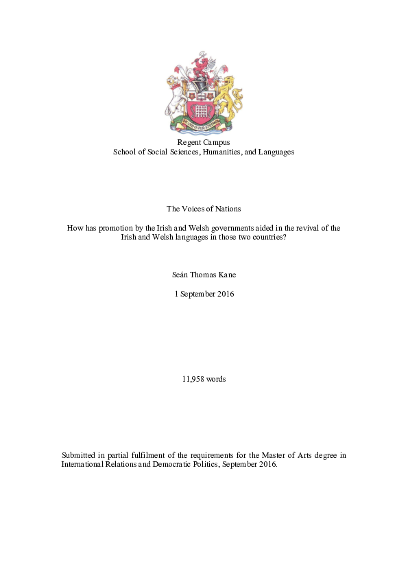 (PDF) The Voices of Nations: How has promotion by the Irish and Welsh ...