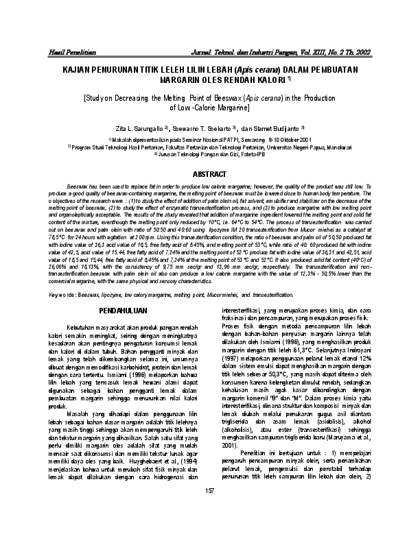 (PDF) KAJIAN PENURUNAN TITIK LELEH LILIN LEBAH (Apis cerana) DALAM ...